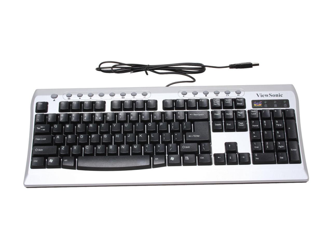ViewSonic ViewMate KU-206 2-Tone Wired Keyboard - Newegg.com