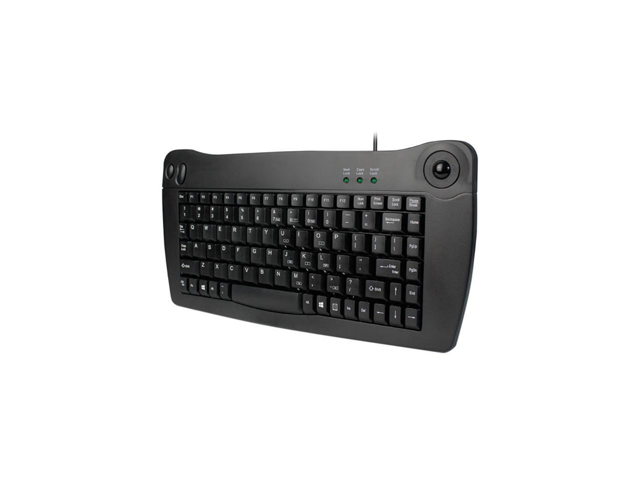 Adesso ACK-5010PB Mini PS/2 Keyboard with Trackball (Black) - Newegg.com