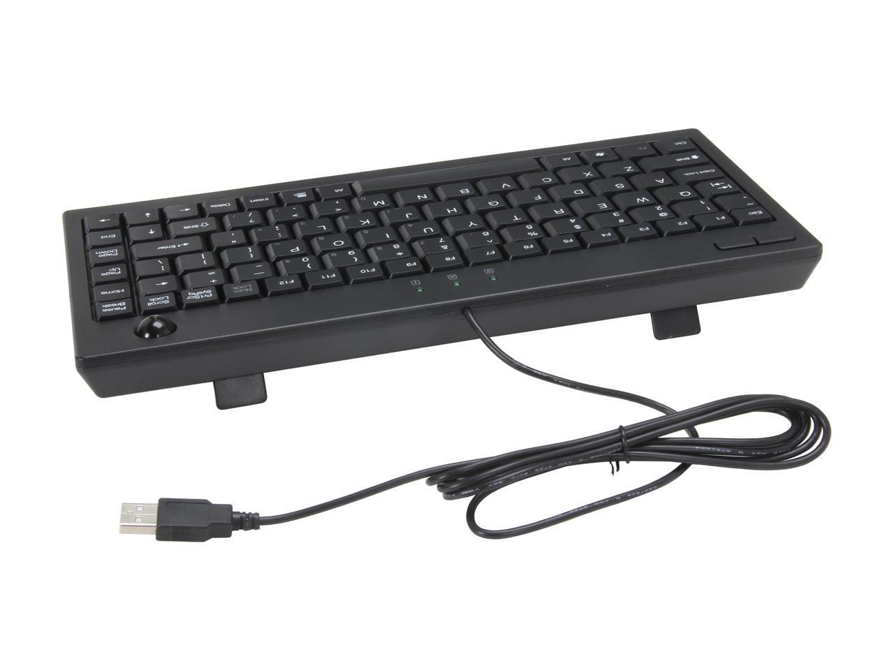 Adesso AKB-310UB Mini USB Keyboard built-in Optical Trackball (Black ...