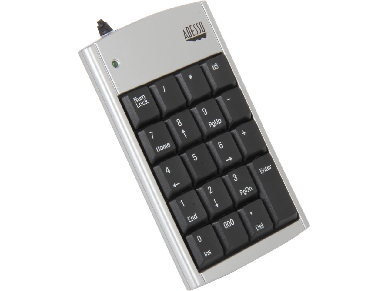 Adesso AKP-150 19-Key Numeric Keypad with Retractable Cord - Newegg.com