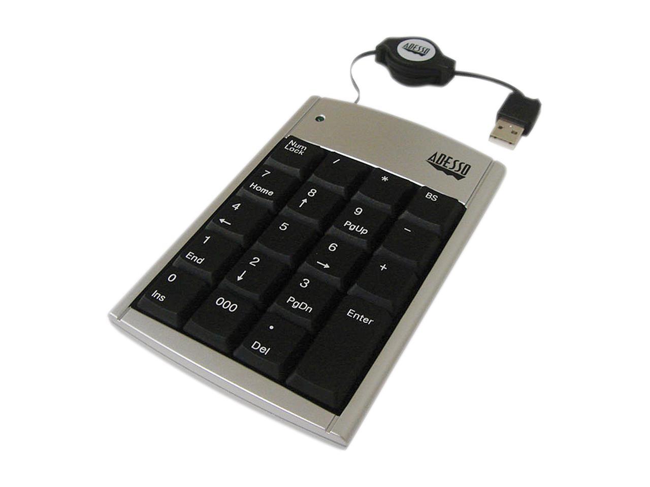 Adesso AKP-150 19-Key Numeric Keypad with Retractable Cord - Newegg.com