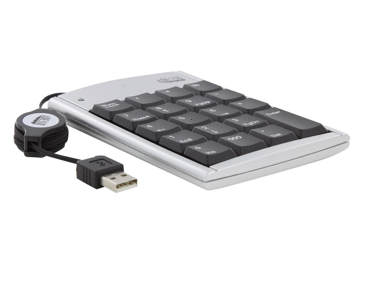 Adesso AKP-150 19-Key Numeric Keypad with Retractable Cord - Newegg.com