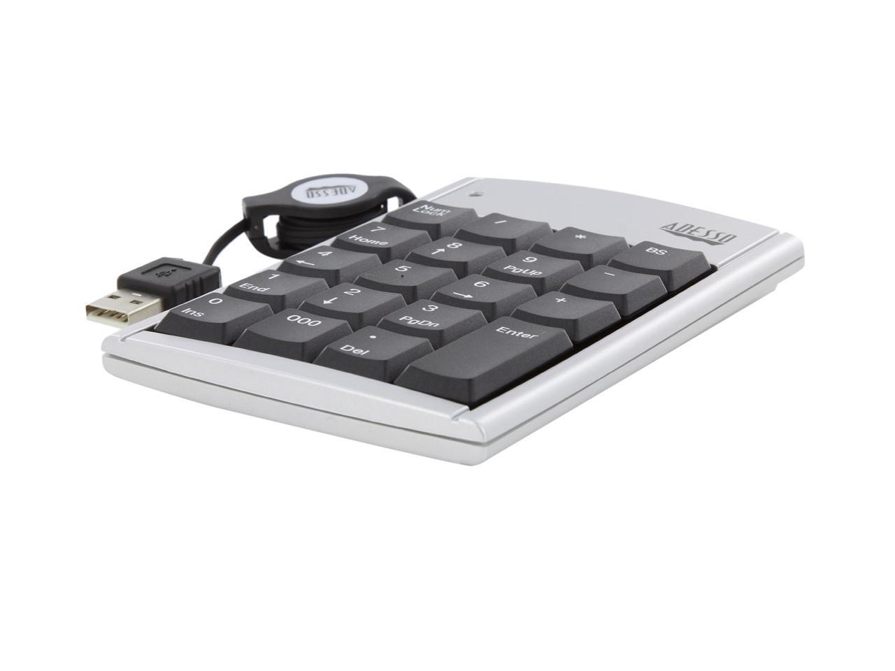 Adesso AKP-150 19-Key Numeric Keypad with Retractable Cord - Newegg.com