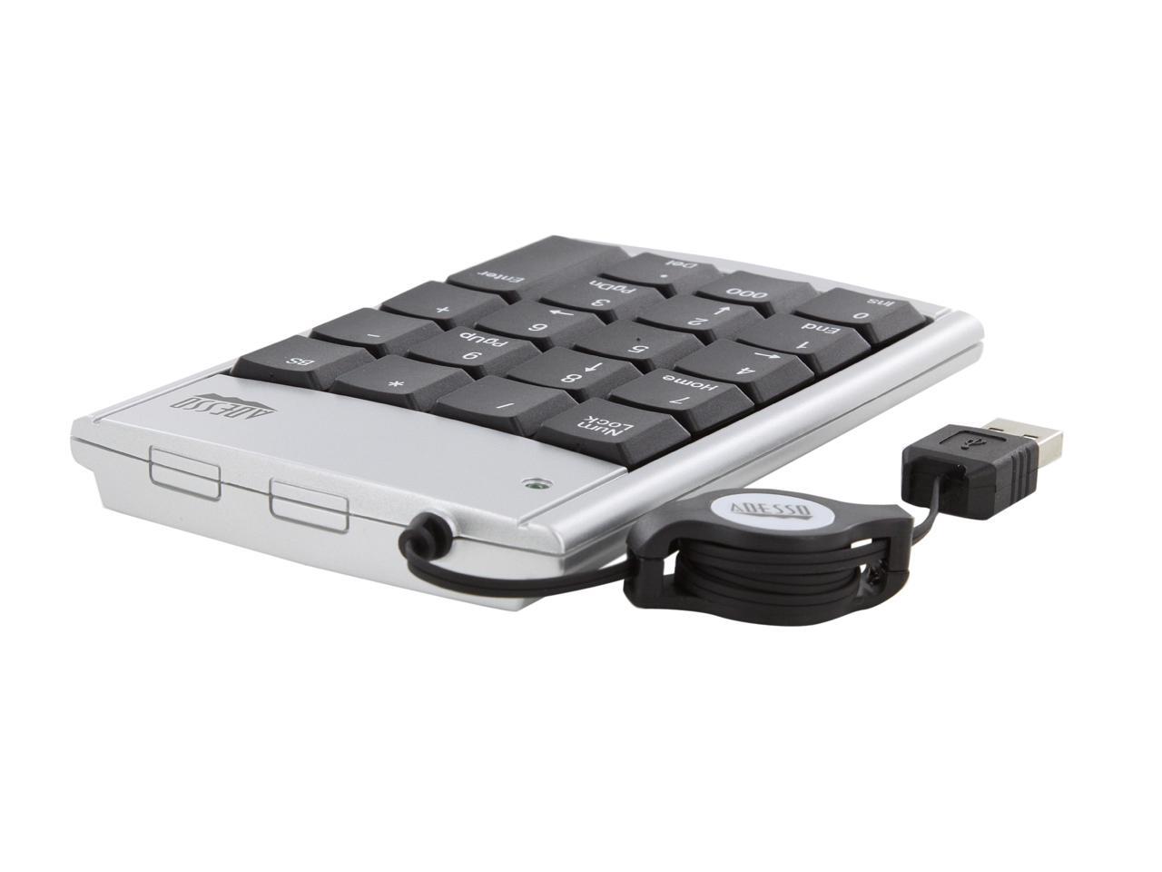 Adesso AKP-150 19-Key Numeric Keypad with Retractable Cord - Newegg.com