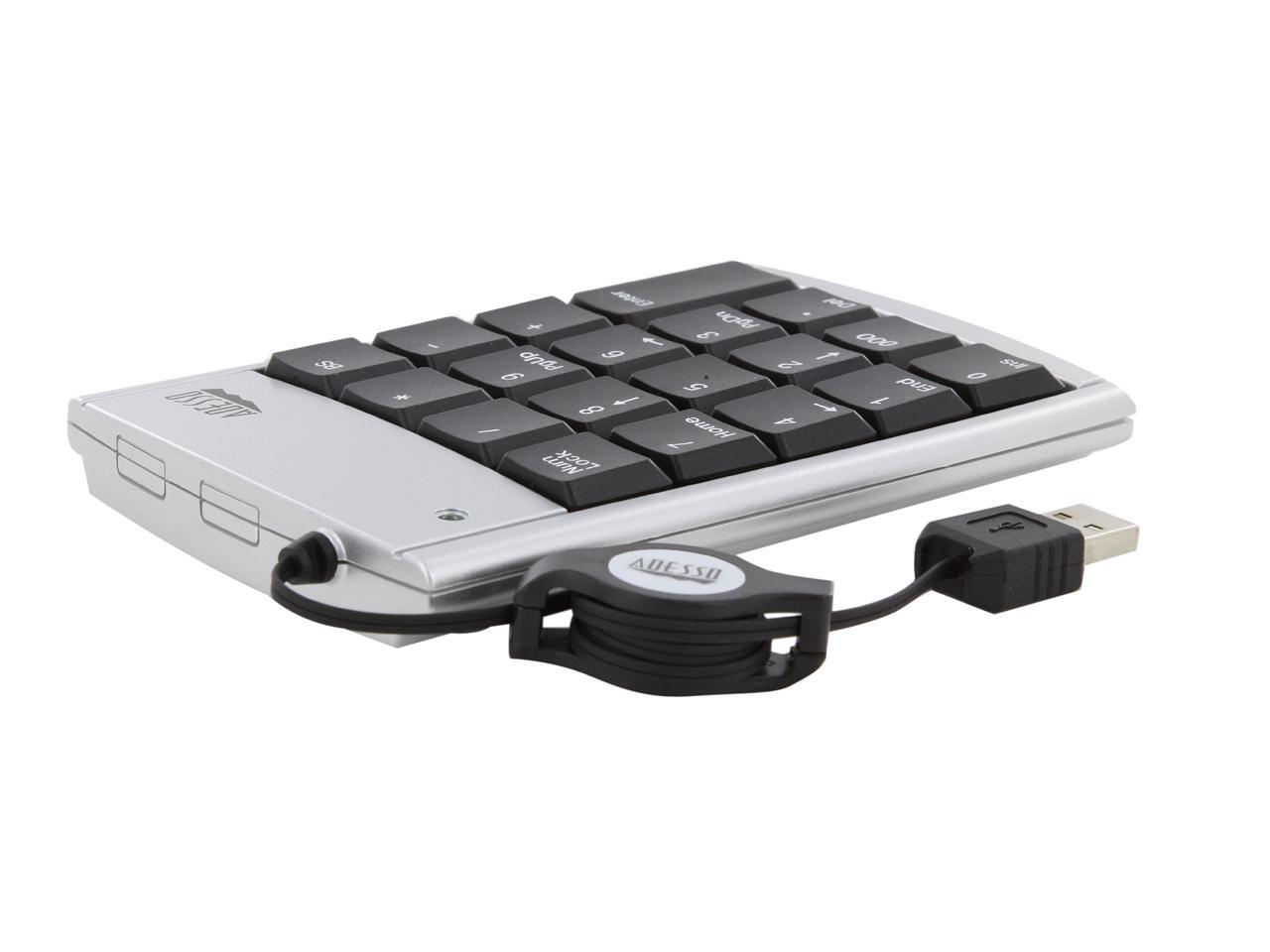 Adesso AKP-150 19-Key Numeric Keypad with Retractable Cord - Newegg.com