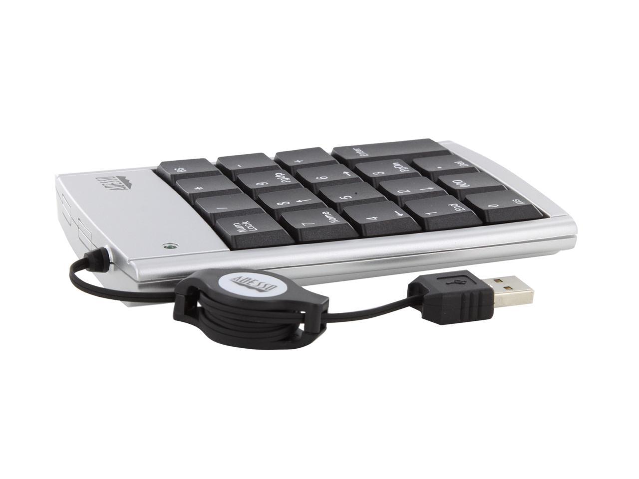 Adesso AKP-150 19-Key Numeric Keypad with Retractable Cord - Newegg.com