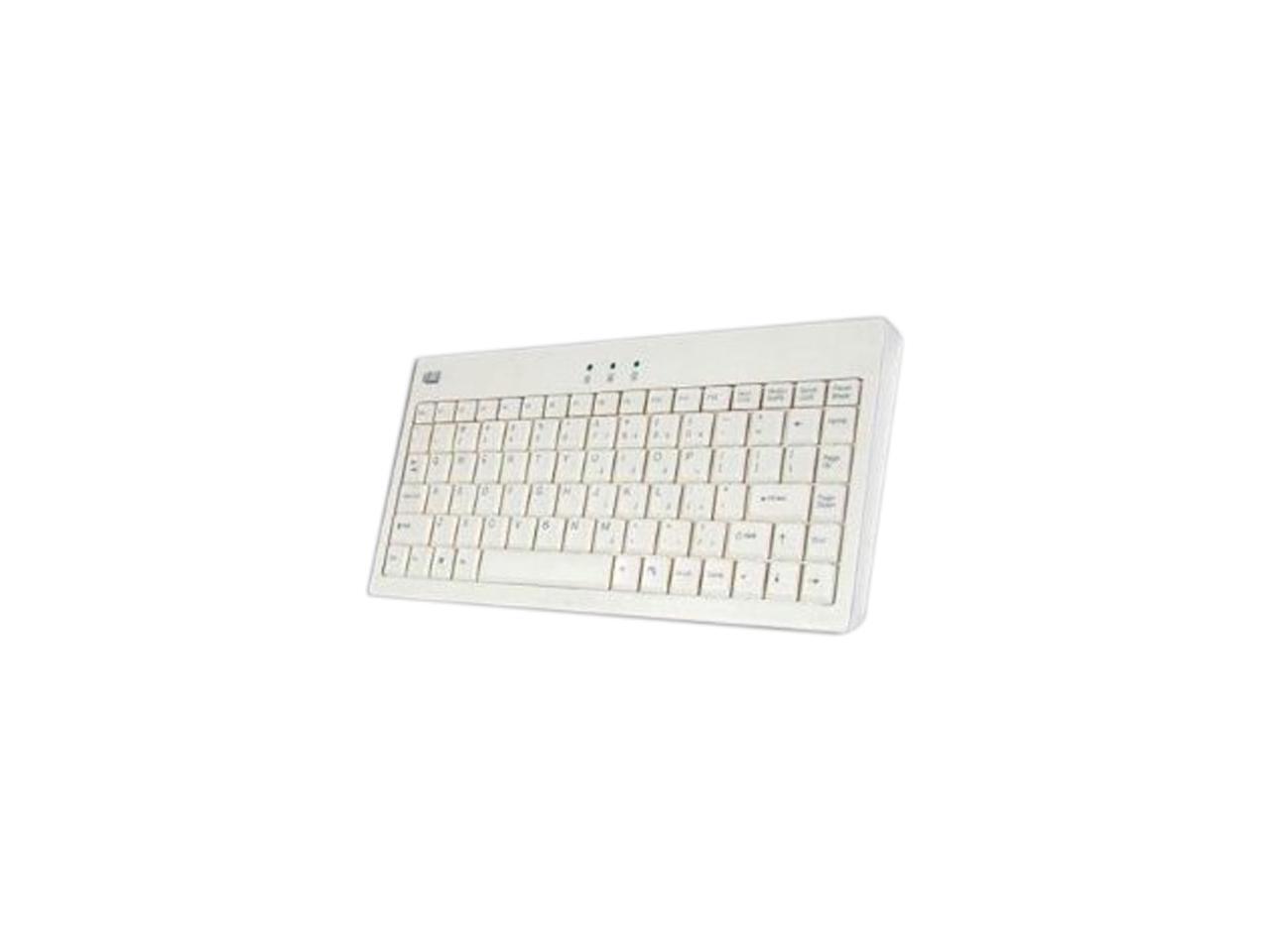 Adesso AKB-110W EasyTouch mini USB Keyboard with PS/2 Adapter (White ...