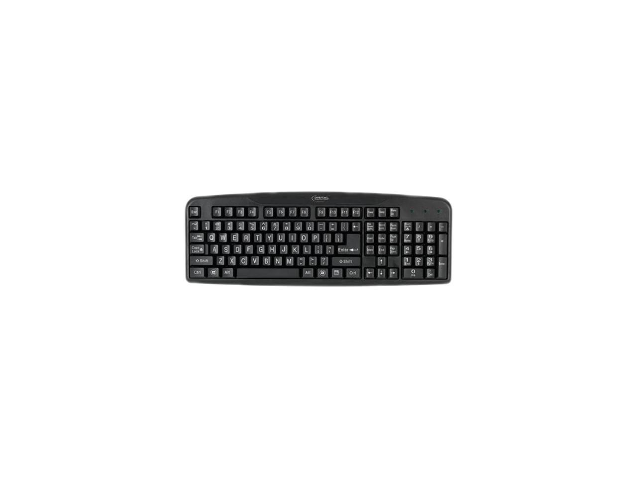 Digital Innovations 4250400 Black Wired Easy-View Keyboard - Newegg.com