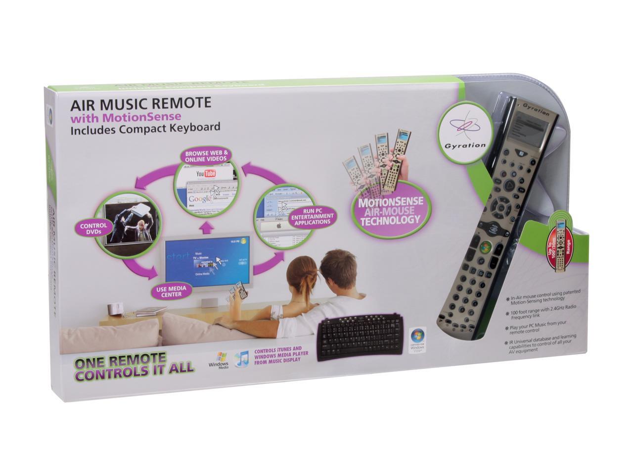 Gyration GYR4101US Black 2.4GHz RF Wireless Air Music Remote w ...