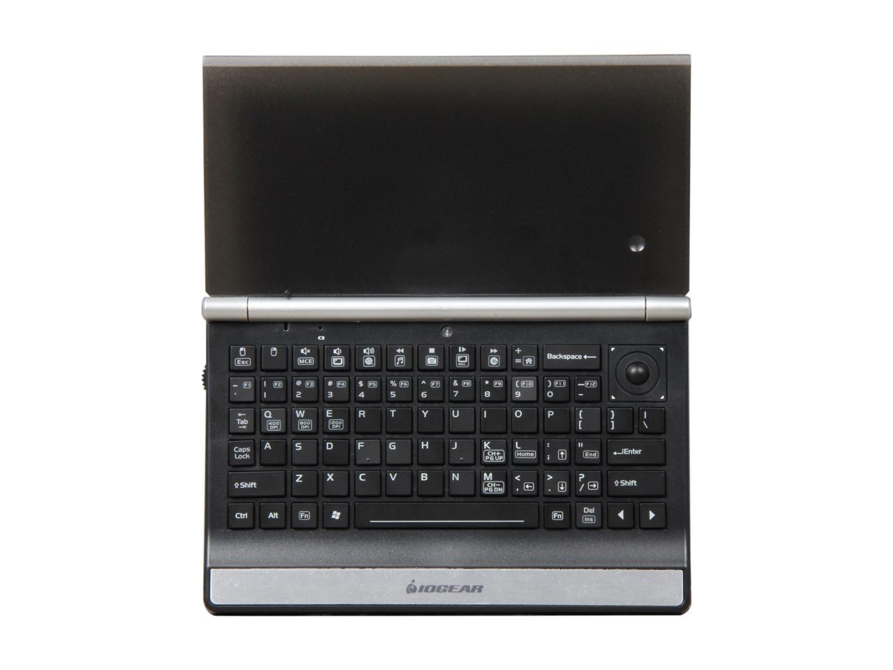 IOGEAR GKM571R Black RF Wireless Keyboard with Trackball, Scroll Wheel ...