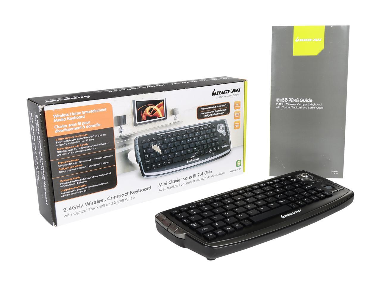 Refurbished: IOGEAR GKM681R Black RF Wireless Keyboard with Optical ...
