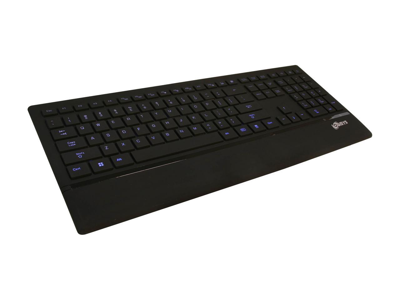 LOGISYS Computer Streamline Character-illuminated Blue LED Keyboard ...
