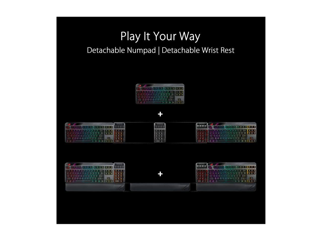 ASUS ROG Claymore II 100% / 80% TKL Wireless RGB Modular Gaming ...