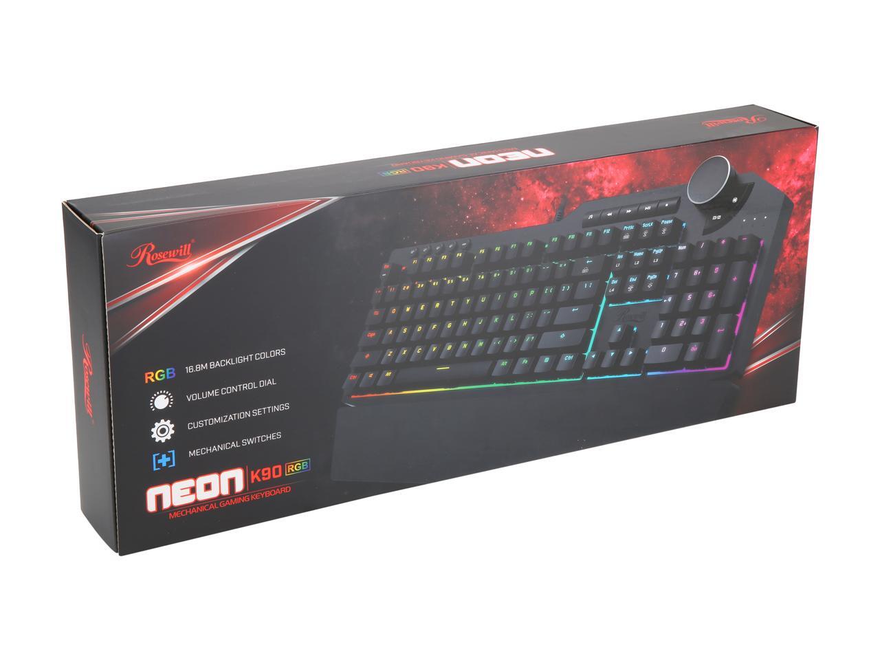 Rosewill Mechanical Gaming Keyboard, NEON K90 RGB Blue Switches - Newegg.ca