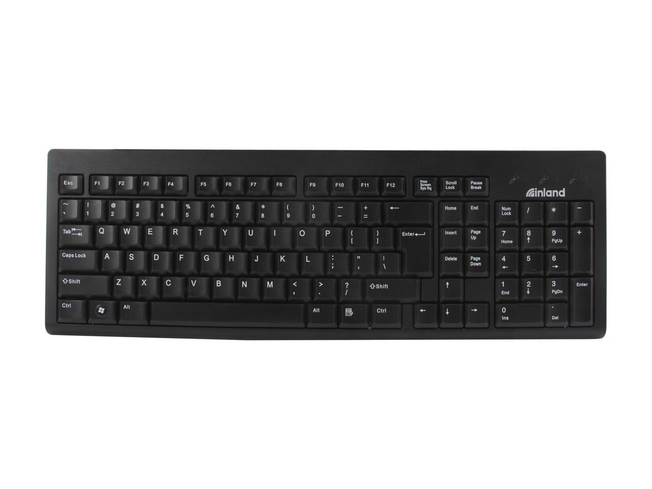 inland 70008 Black Wired Keyboard - Newegg.com