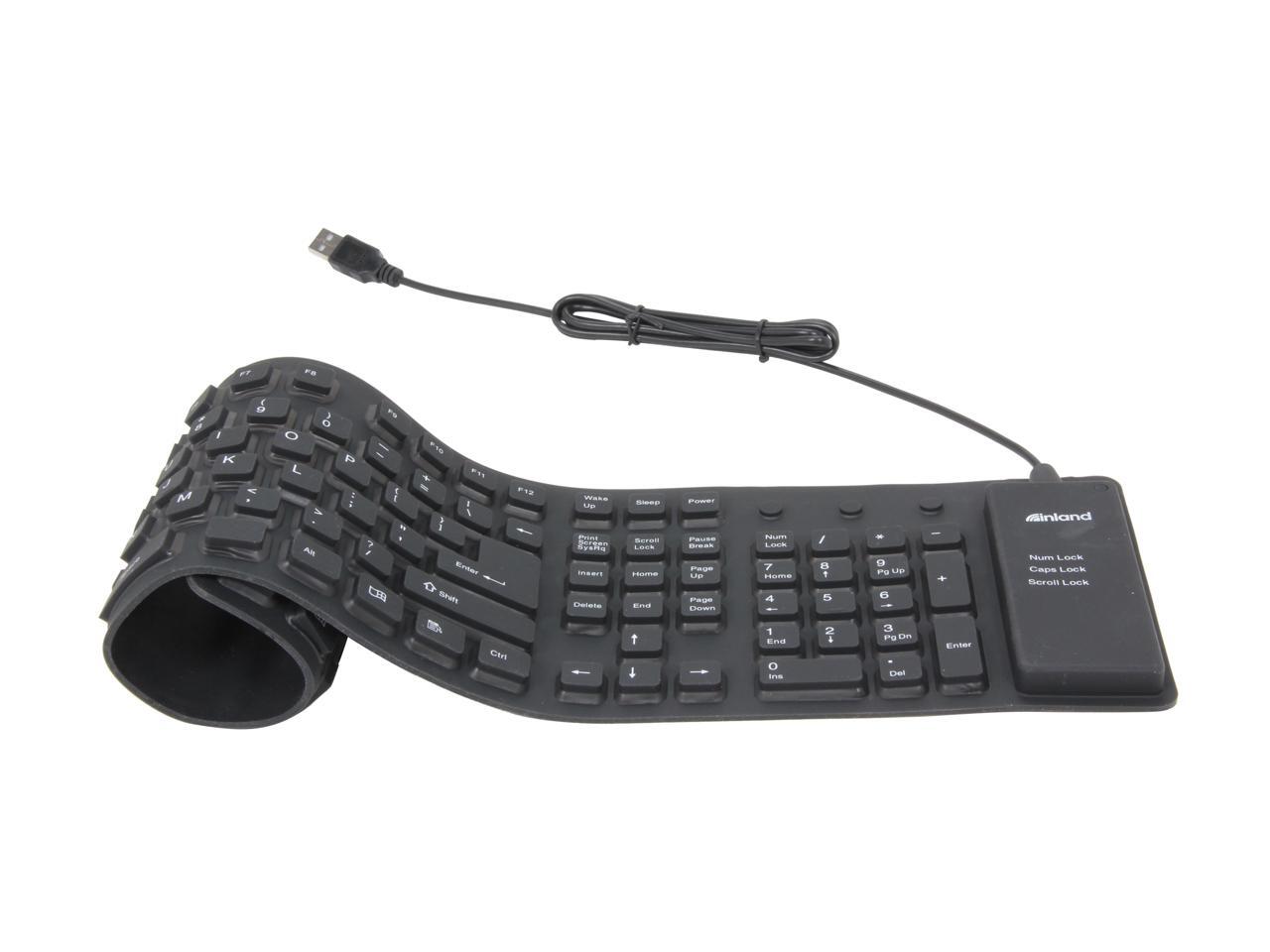 inland 70140 Black Wired Pro Foldable Keyboard - Newegg.com