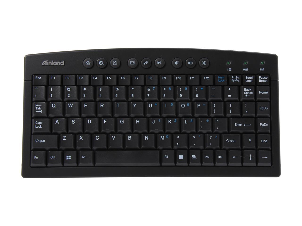 inland 70141 Silver & black Wired Multimedia Keyboard - Newegg.com