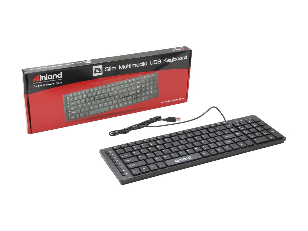 inland 70139 Black Wired Multimedia Keyboard - Newegg.com