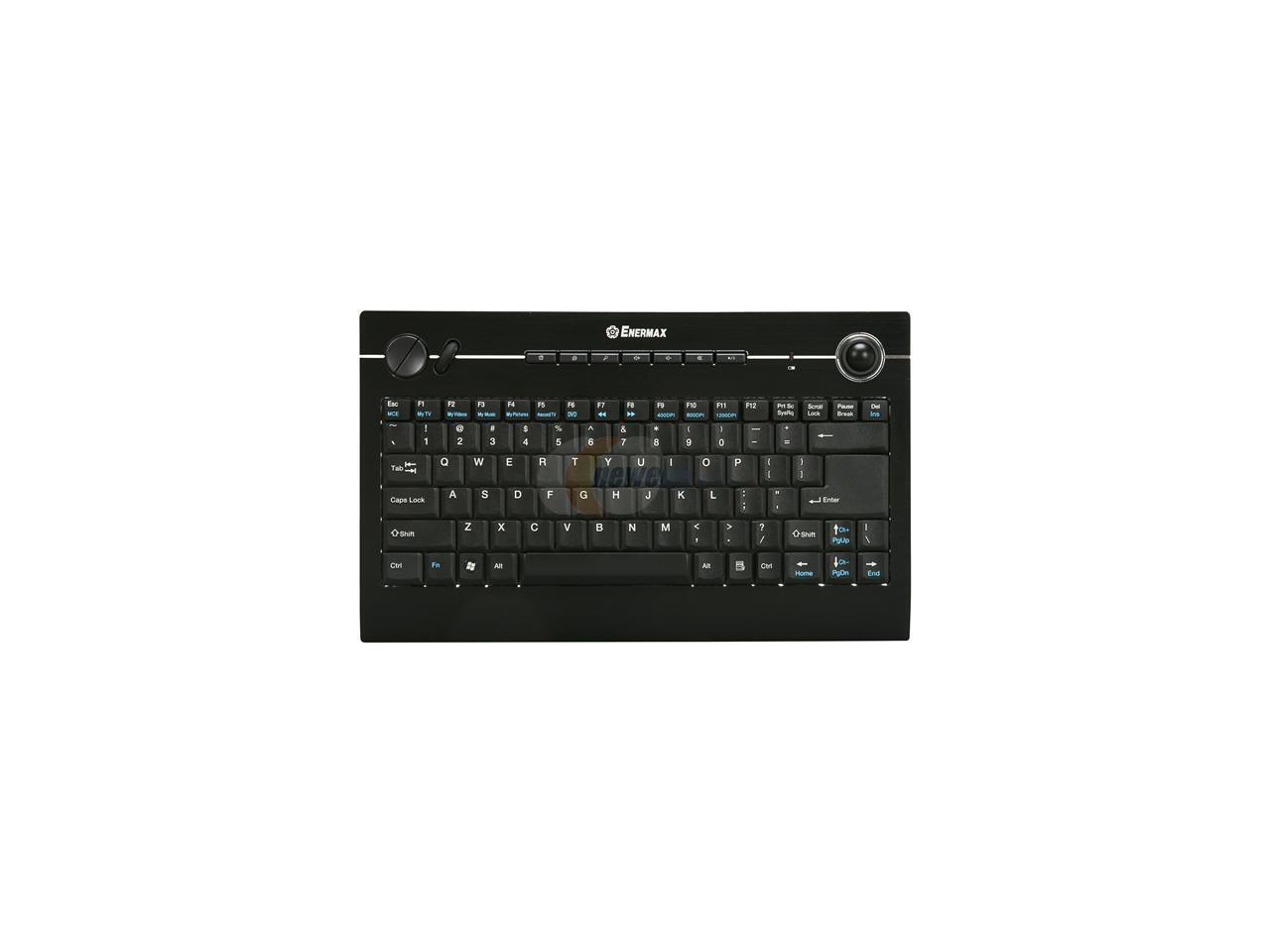 ENERMAX AURORA Micro Wireless Aluminum Keyboard with Laser Trackball ...