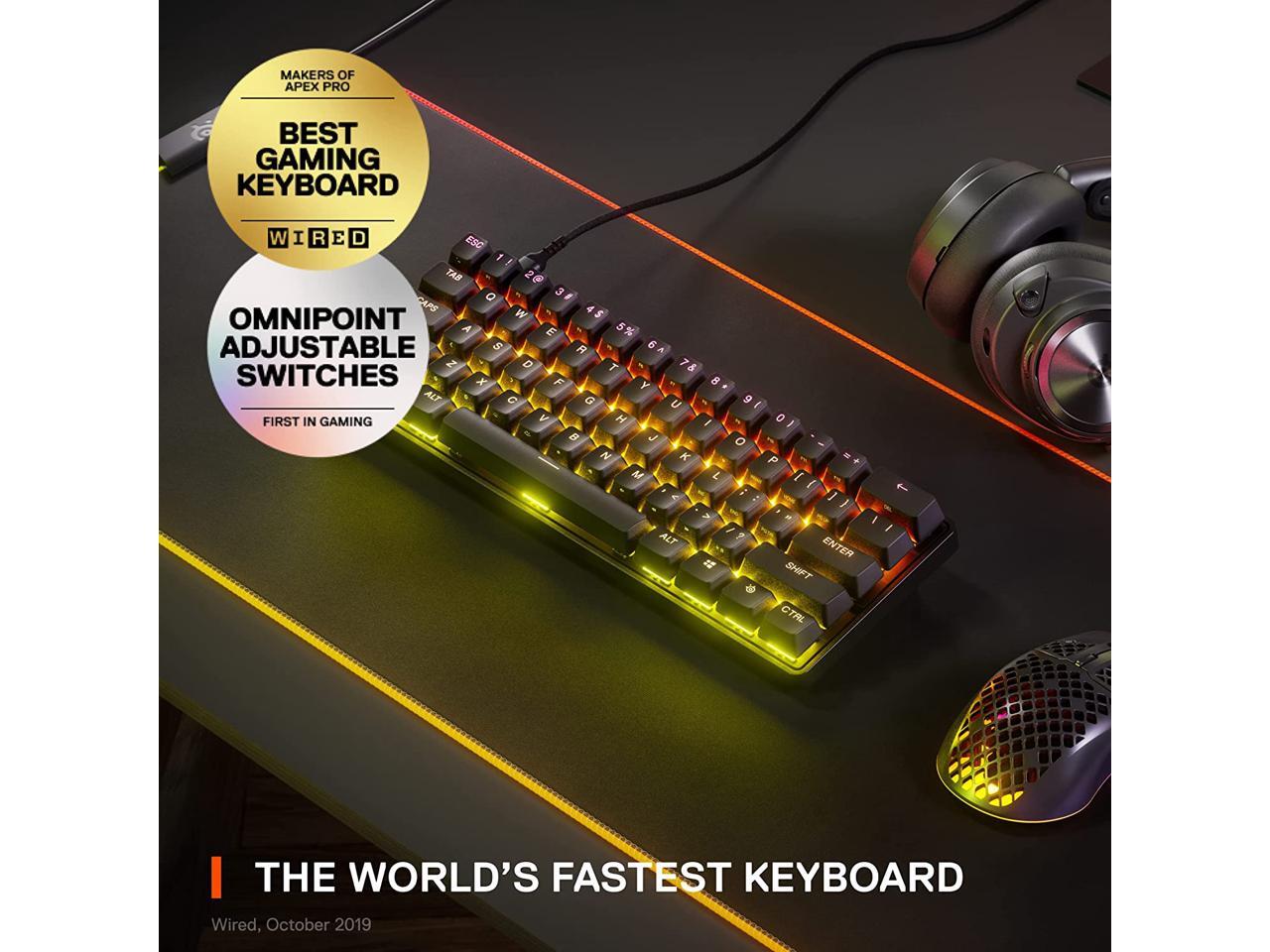SteelSeries Apex Pro Mini Mechanical Gaming Keyboard - World's Fastest ...