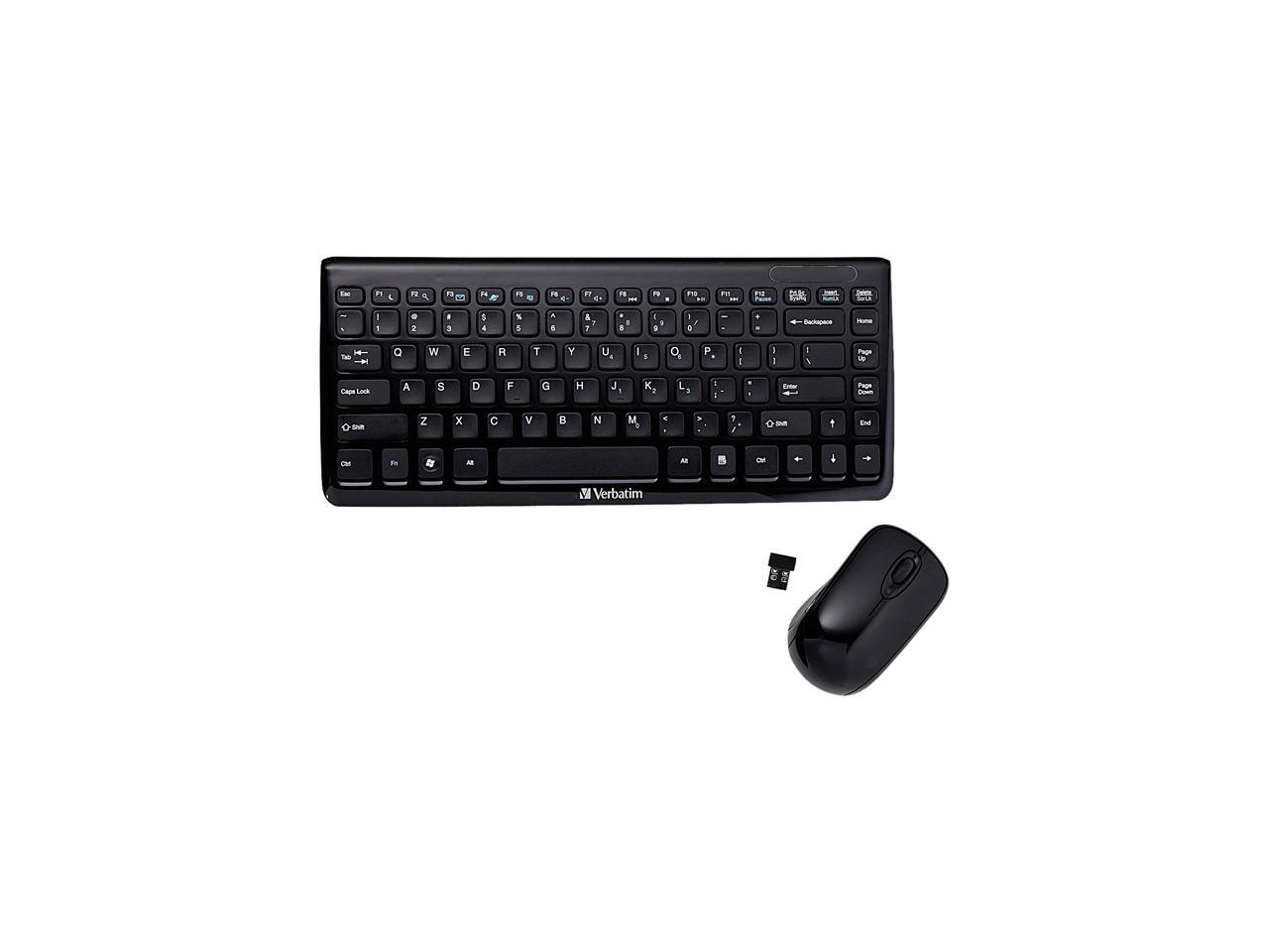 Verbatim 97472 - Wireless Mini Slim Keyboard and Optical Mouse - Black ...