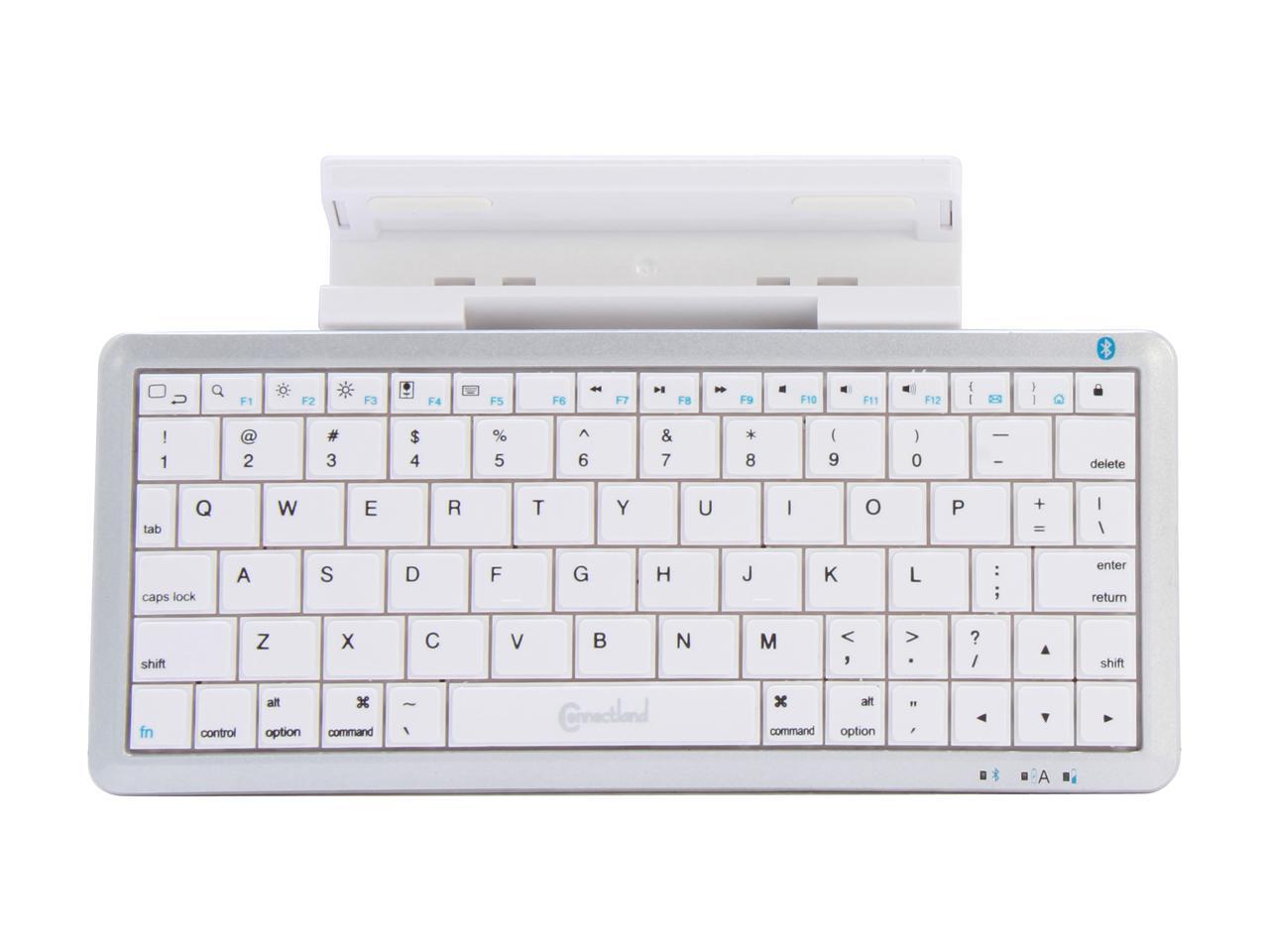 Connectland CL-KBD23024 Silver / White Bluetooth Wireless Keyboard with ...