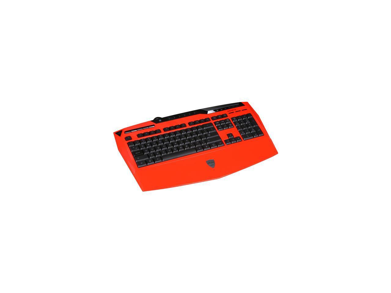 GIGABYTE GK-K8100-RED Red USB Wired Gaming Keyboard - Red Dot Design ...