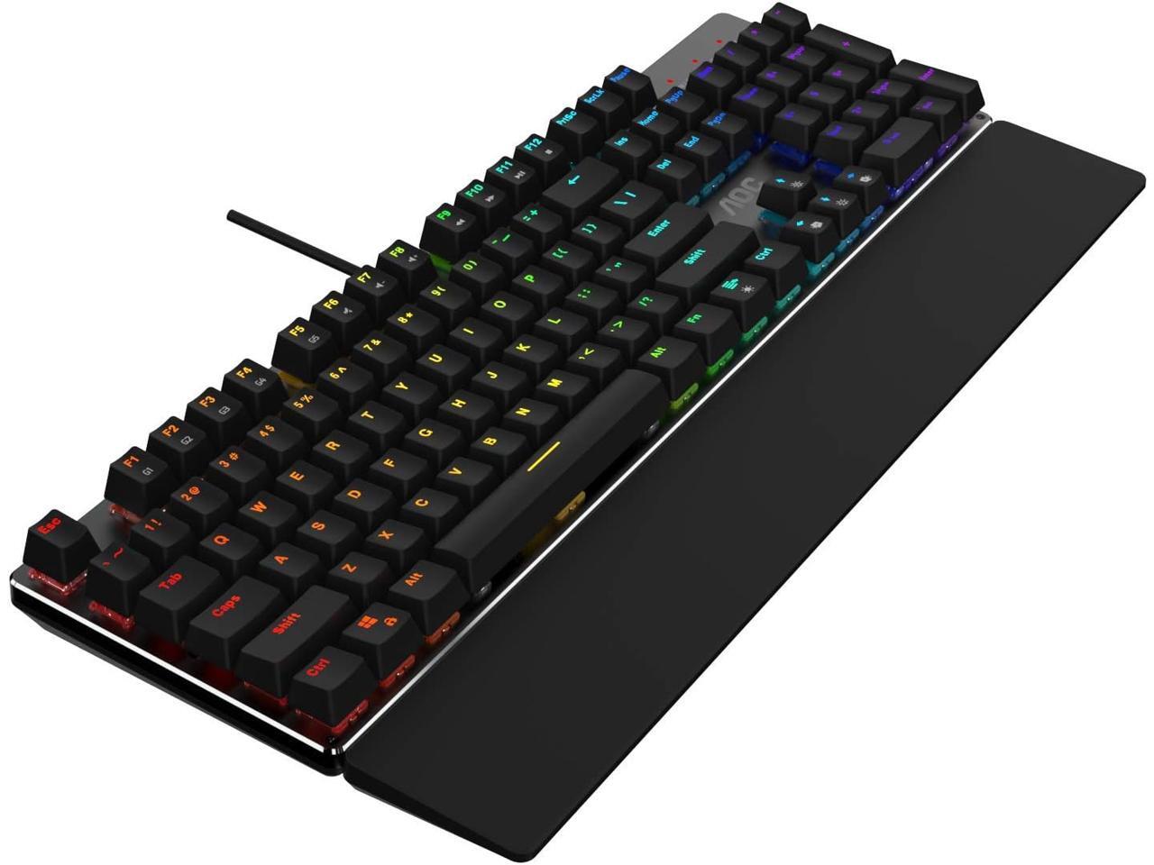 AOC Gaming Full RGB Mechanical Keyboard, 104-Key Outemu Blue Switches ...
