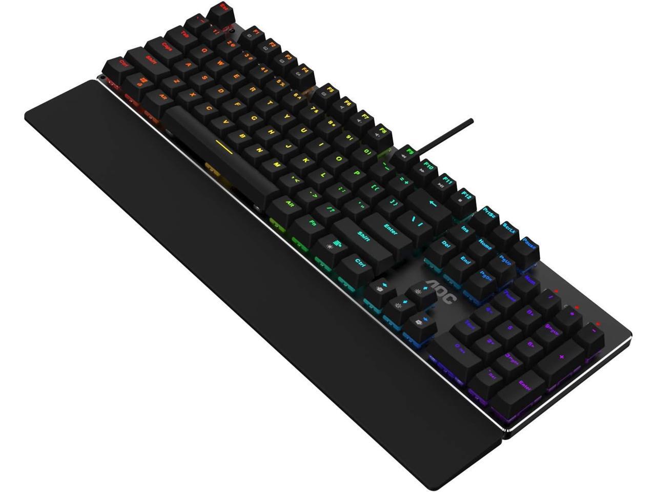 AOC Gaming Full RGB Mechanical Keyboard, 104-Key Outemu Blue Switches ...