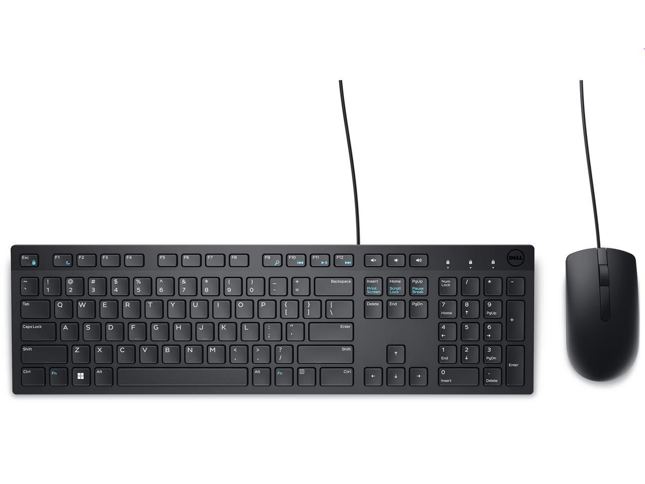 Dell Wired Keyboard and Mouse - KM300C - USB Keyboard - Black - USB ...