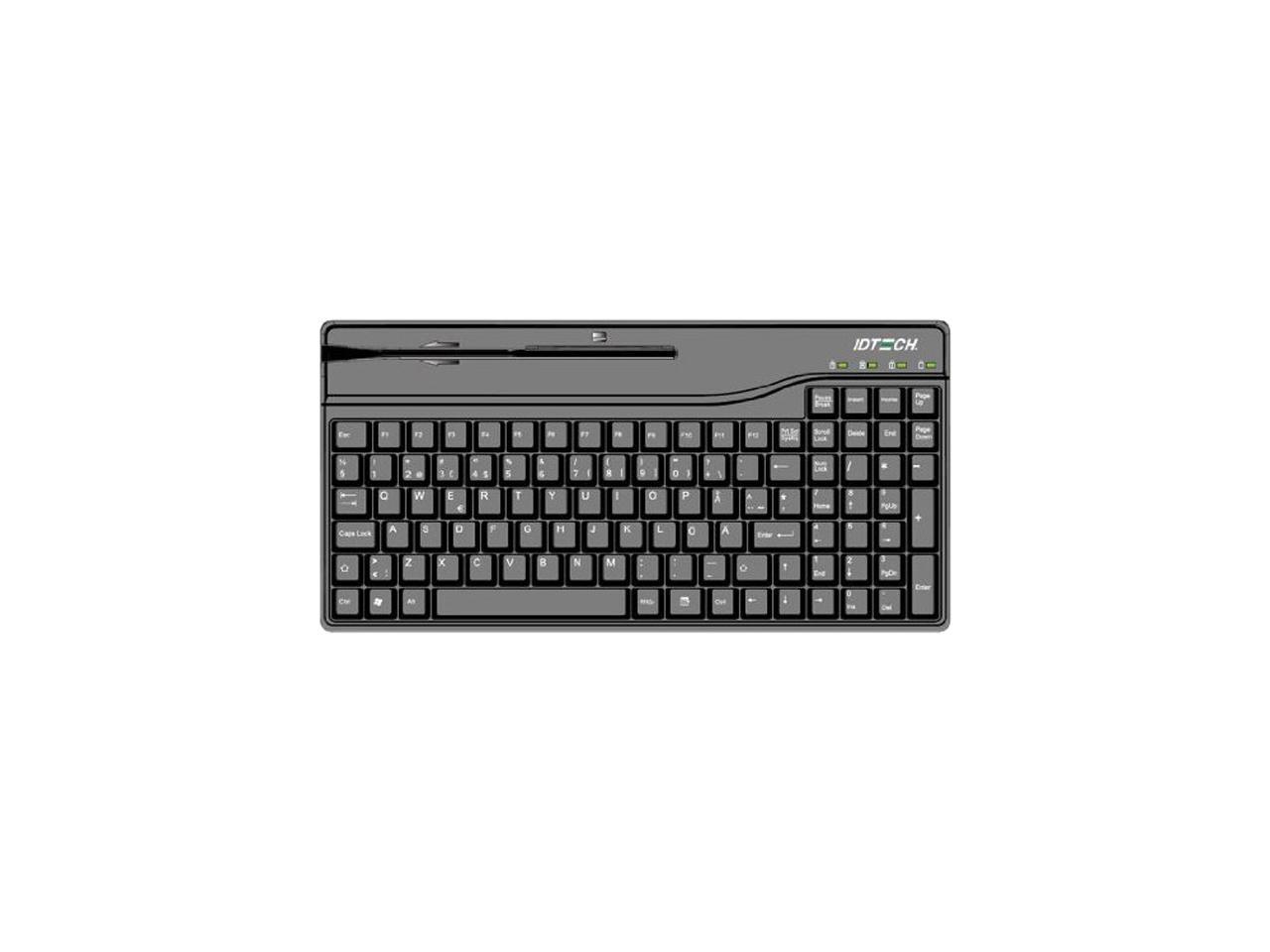 IDTech IDKA-334333B Versakey POS Keyboard with MagStripe Reader, USB, 1 ...