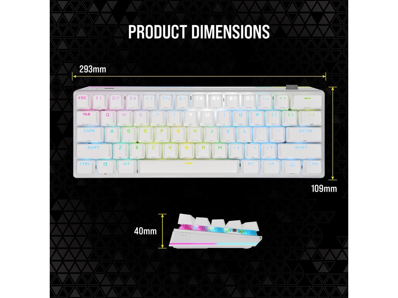 CORSAIR K70 PRO MINI WIRELESS RGB 60% Mechanical Gaming Keyboard, Backlit RGB LED, CHERRY MX ...