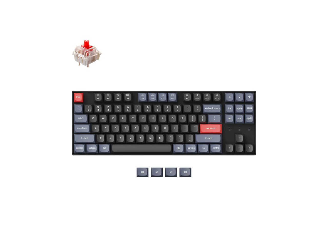 Keychron K8 Pro Mechanical Keyboard TKL Layout White LED - Wireless ...