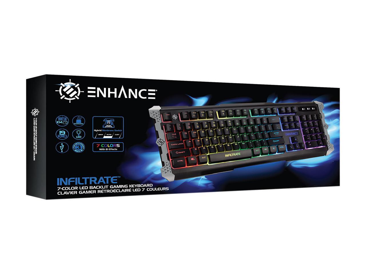 ENHANCE ENINKNL100BKUS Infiltrate Gaming Keyboard - Newegg.com