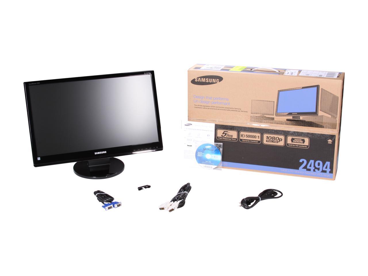 SAMSUNG 24" TN LCD Monitor 5 ms 1920 x 1080 D-Sub, DVI-D 2494SW ...