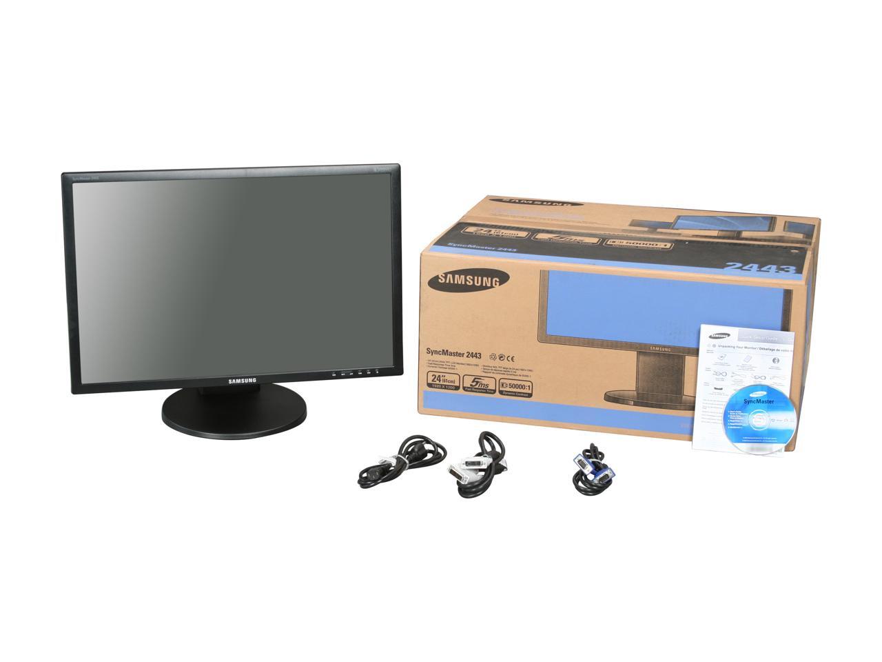 SAMSUNG 24" LCD Monitor 5 ms 1920 x 1200 D-Sub, DVI 2443BWT-TAA-1 ...