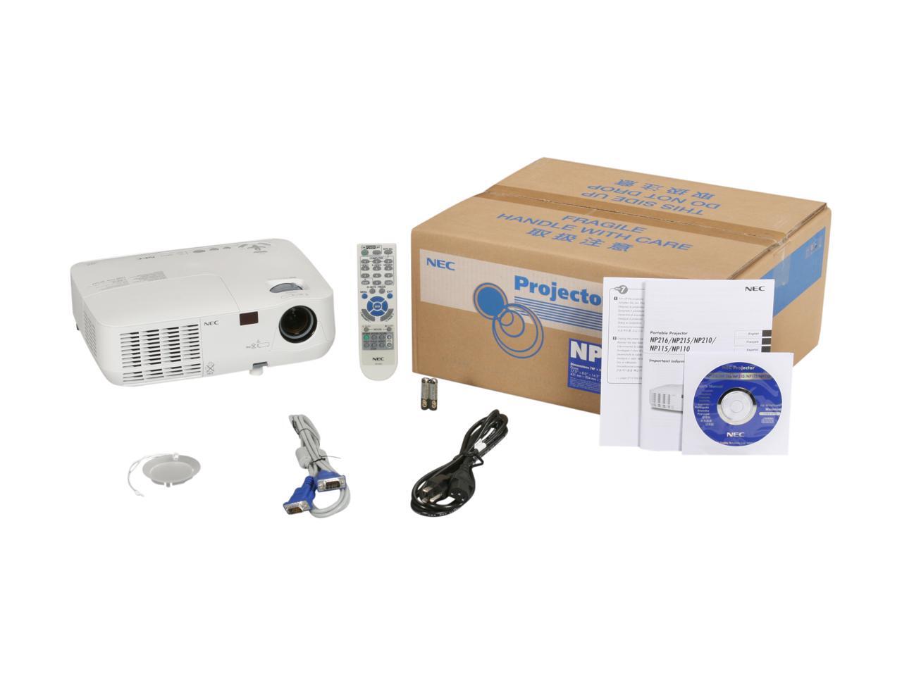 NEC Display Solution NP115 SVGA 800x600 2500 Lumens 3D Ready Multimedia ...