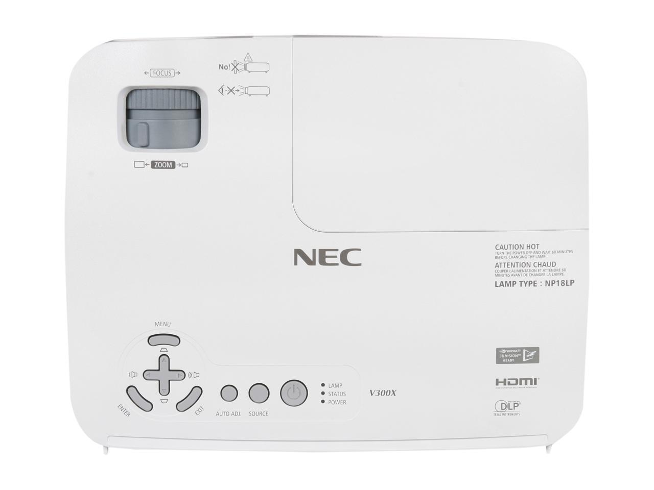 NEC Display Solutions NP-V300X XGA 1024 x 768 3000 Lumens DLP High ...