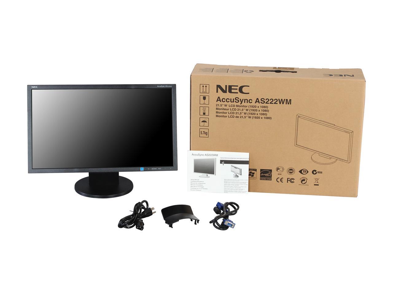 NEC 21.5" TN HD LCD Monitor 5 ms 1920 x 1080 D-Sub, DVI-D AS222WM-BK - Newegg.com