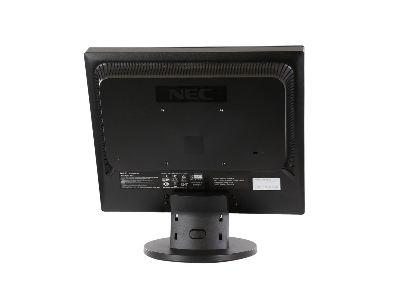 NEC AS172-BK 17" 1280 x 1024 5ms VGA DVI-D Thin Frame 5:4 Ratio LED Backlit LCD Monitor - Newegg.com