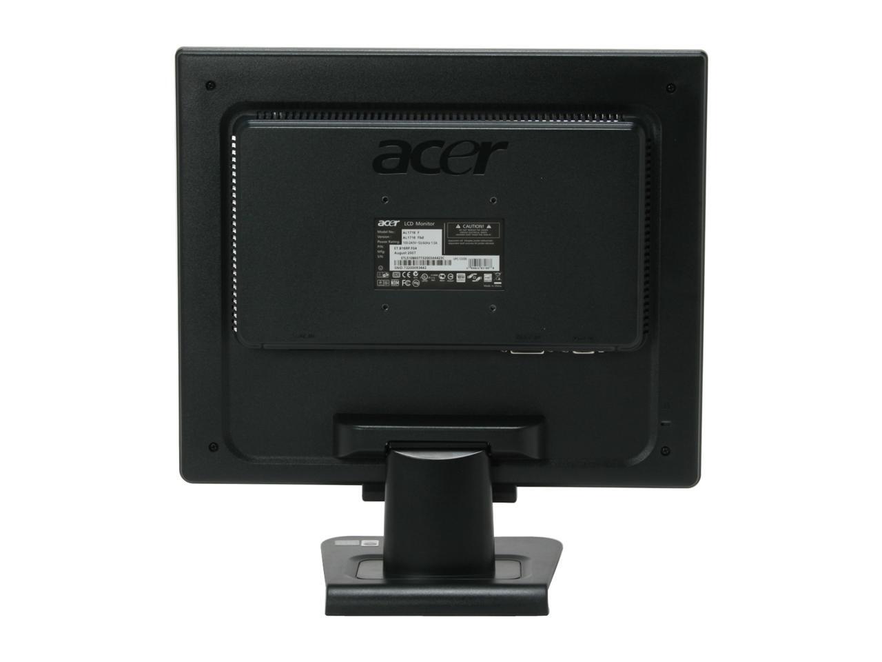 Used - Good: Acer 17" SXGA LCD Monitor 5 ms 1280 x 1024 D-Sub, DVI ...