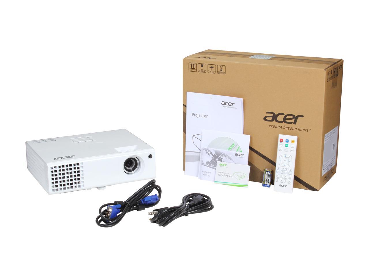 Acer X1373WH LED Projector, 3000 Lumens, 13000:1 Contrast Ratio, 28 ...