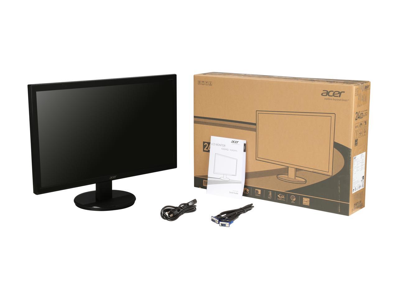 Acer 23.6" 60 Hz TN LCD Monitor 5 ms 1920 x 1080 D-Sub, DVI, HDMI ...