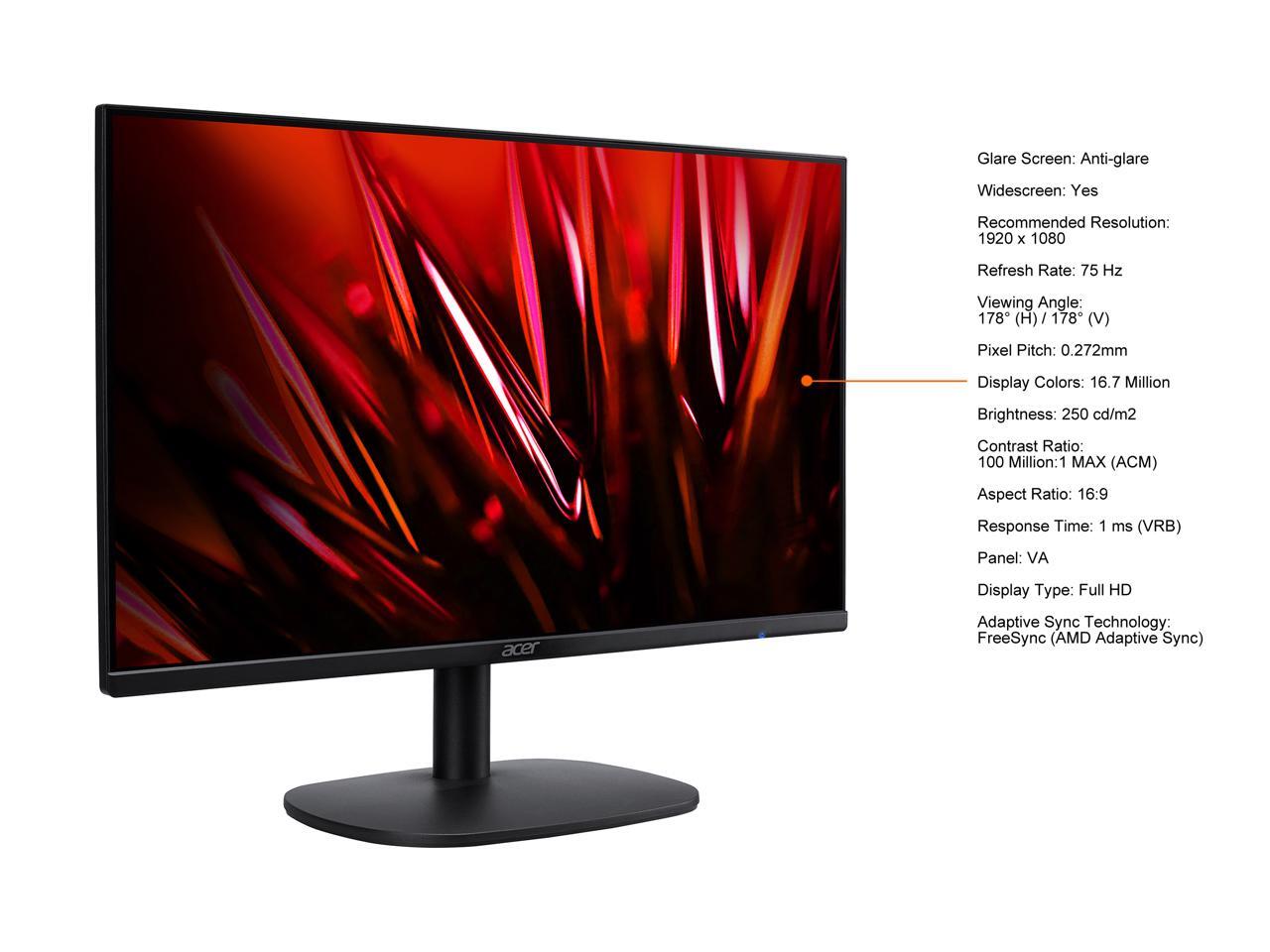 Acer EK240Q bi 24" (23.6" Viewable) Full HD (1920 x 1080) Monitor with ...