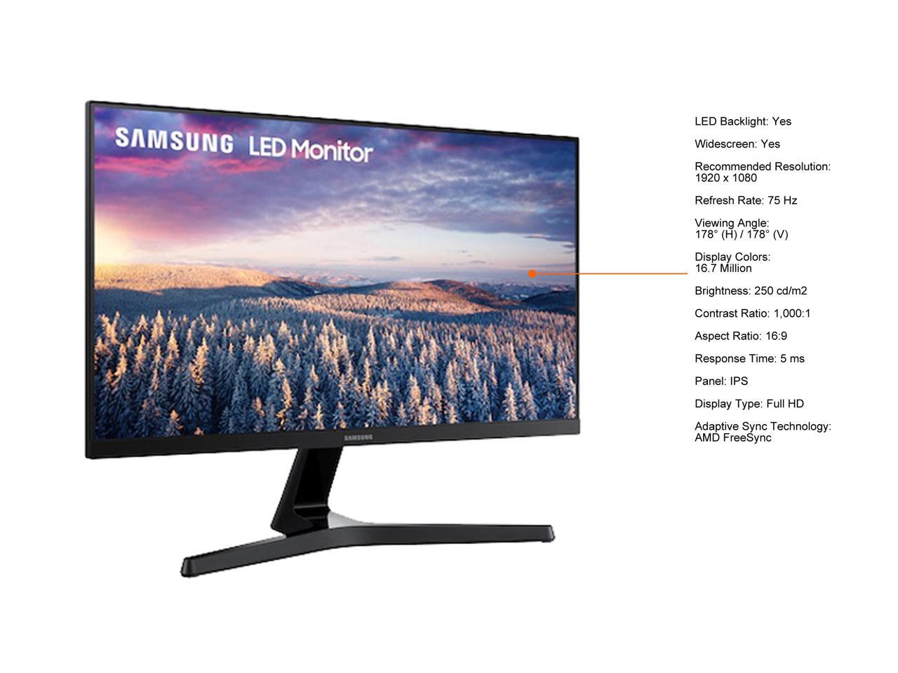 SAMSUNG 27" 75 Hz IPS FHD IPS Monitor 5 ms AMD FreeSync 1920 x 1080 D ...