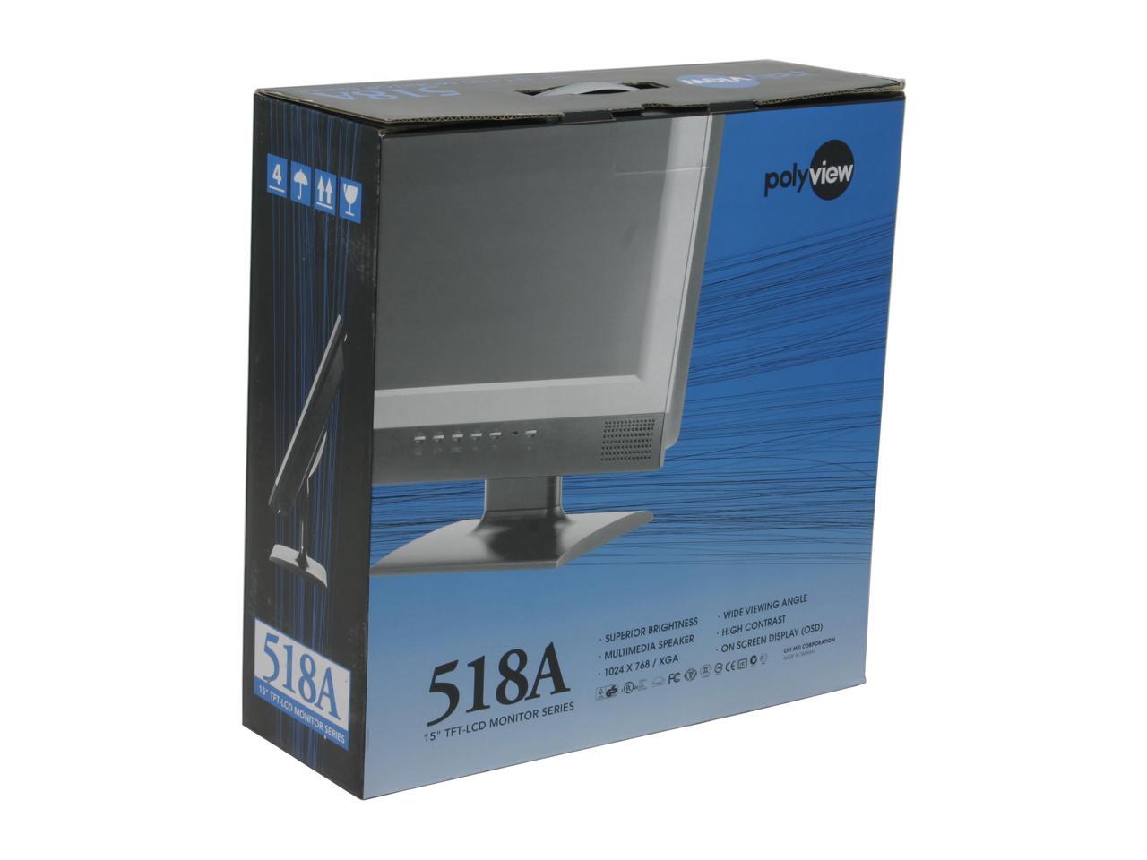 Polyview 15" TFT LCD XGA LCD Monitor 16 ms 1024 x 768 PT-518A - Newegg.com