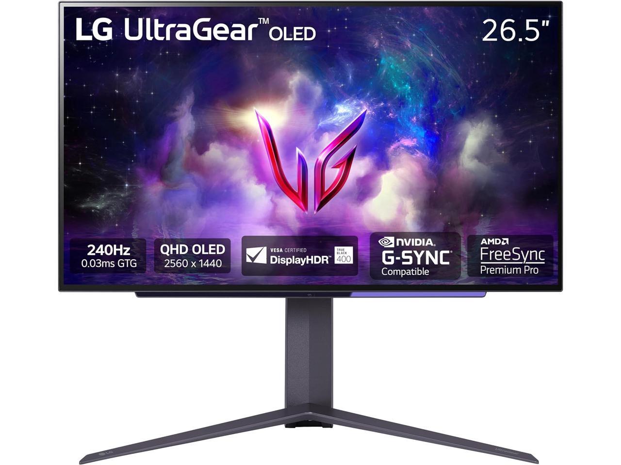 LG 27" (26.5" Viewable) 240 Hz OLED QHD Gaming Monitor FreeSync Premium ...