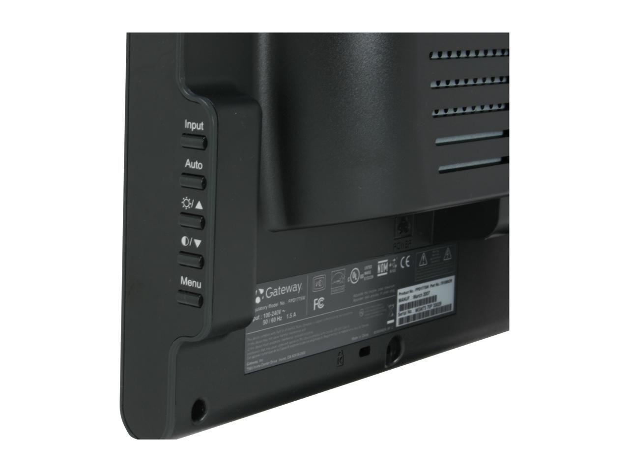 Gateway FPD1775W 17" WXGA 1280 x 720 D-Sub, DVI LCD Monitor - Newegg.com