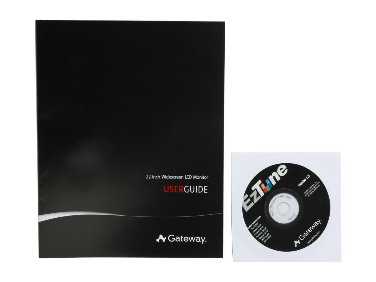 Gateway HD2200 Black-Silver 22" 4ms DVI HDMI Widescreen LCD Monitor 300 ...