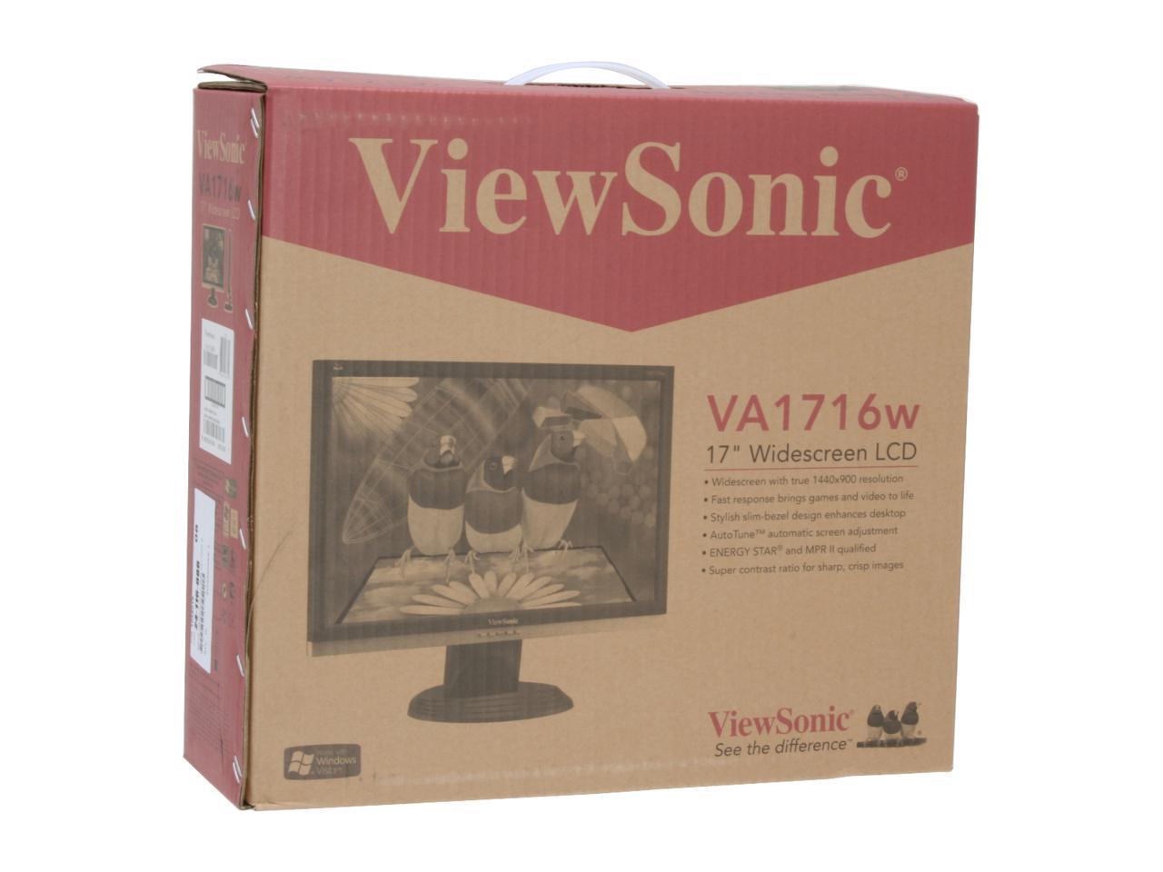 ViewSonic 17" Active Matrix, TFT LCD LCD Monitor 8 ms 1440 x 900 D-Sub ...